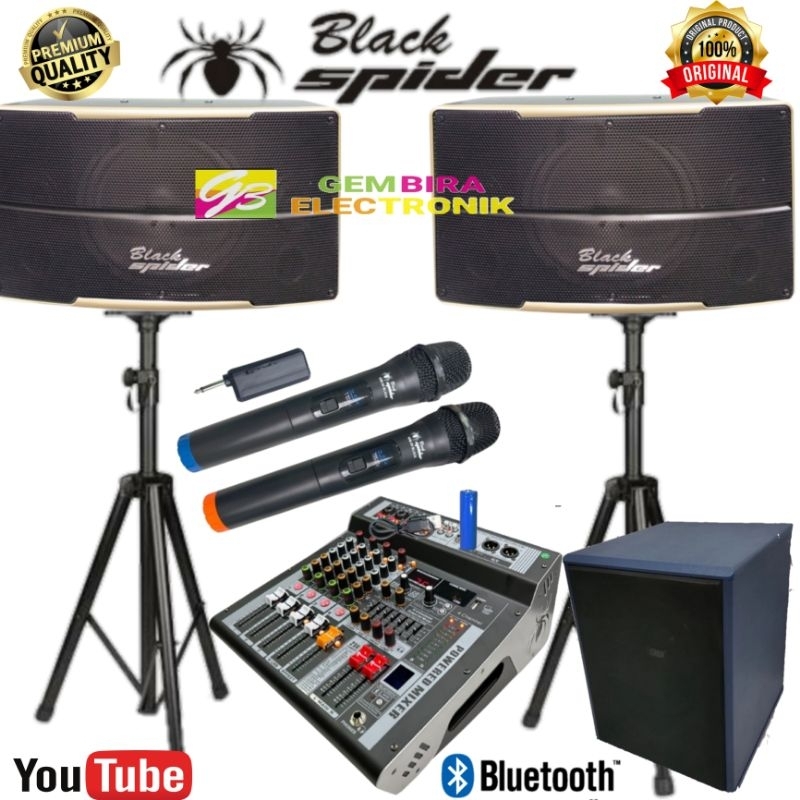 Jual Paket Karaoke Speaker black spider 10 inch Sound System Original ...