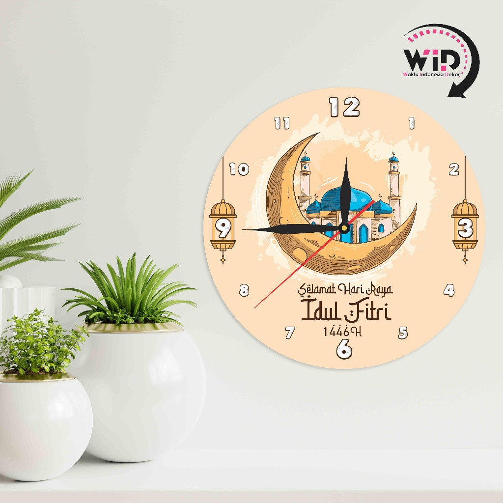 Jual Jam Dinding Idul Fitri Tulisan Selamat Hari Raya Parcel Lebaran ...