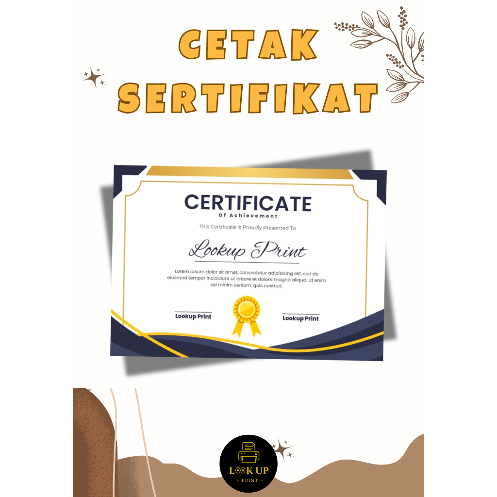Jual Cetak Sertifikat A4 / Cetak Piagam A4 / Print Sertifikat Piagam ...
