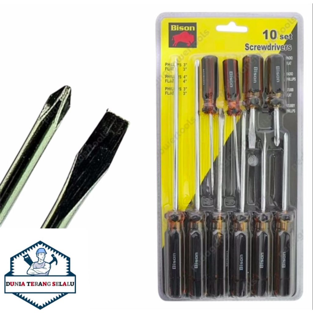Jual Obeng Set BISON 10 pcs Kurus - Obeng Radio Set 10pcs Screwdrivers ...
