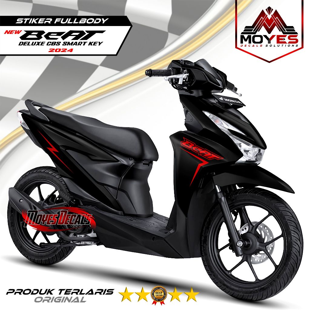 Jual Decal BEAT DELUXE New 2024 Stiker Fullbody Hitam List Warna ...