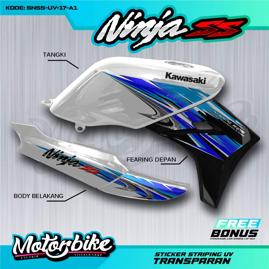 Jual Stiker Transparan NINJA SS Motif Custom - Striping Variasi NINJA ...