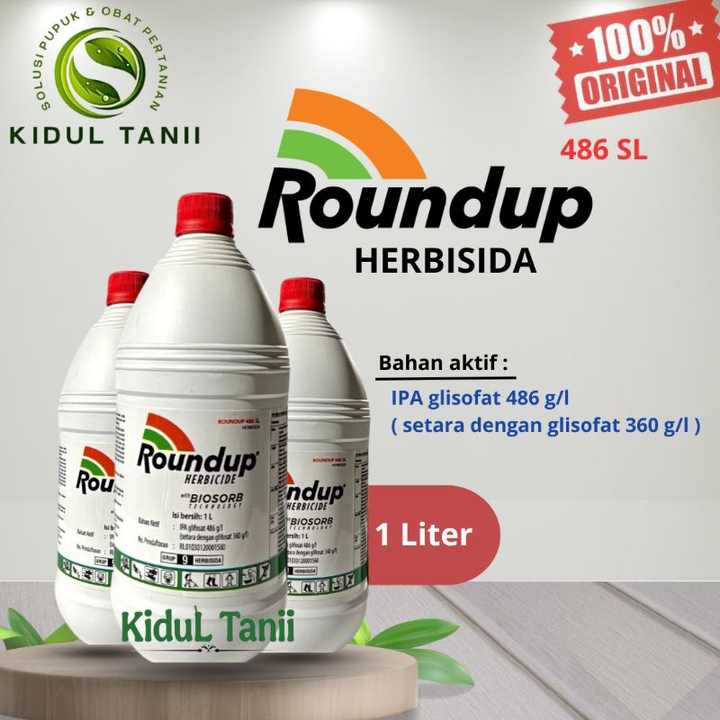 Jual ROUNDUP 1 Liter - 486 SL HERBISIDA Pembasmi rumput ( Oringinal ...