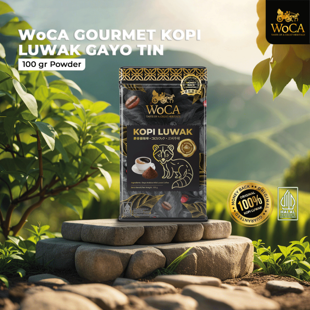 Jual WoCA Gourmet Luwak Gayo Coffee Tin - Powder 100gr | Shopee Indonesia