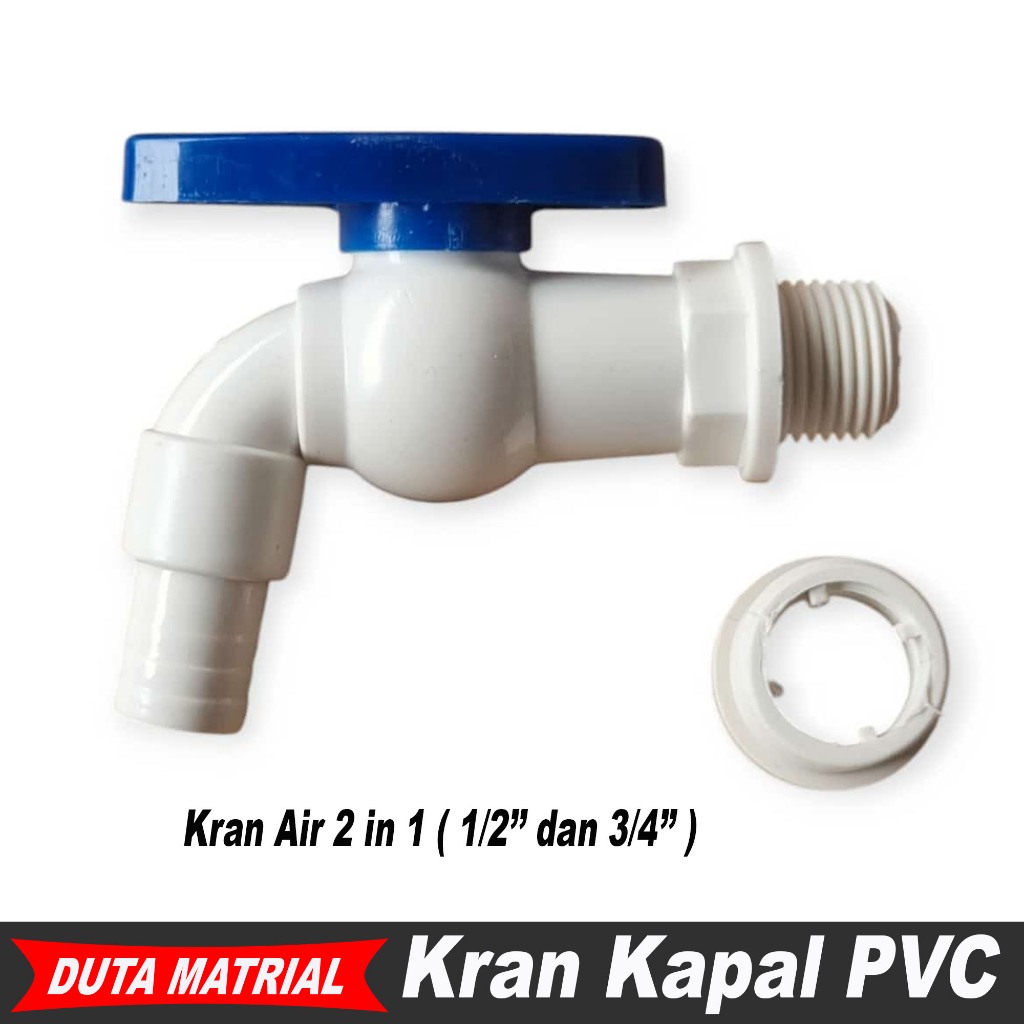 Jual KRAN AIR KAPAL PVC 1/2'' Dan 3/4 INCH 2 in 1 KRAN TAMAN TEMBOK ...