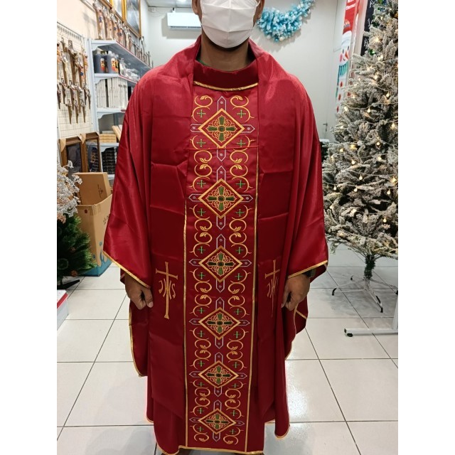 Jual Kasula Imam Salib Merah ST dan Stola Jubah Imam Bordir Katolik ...