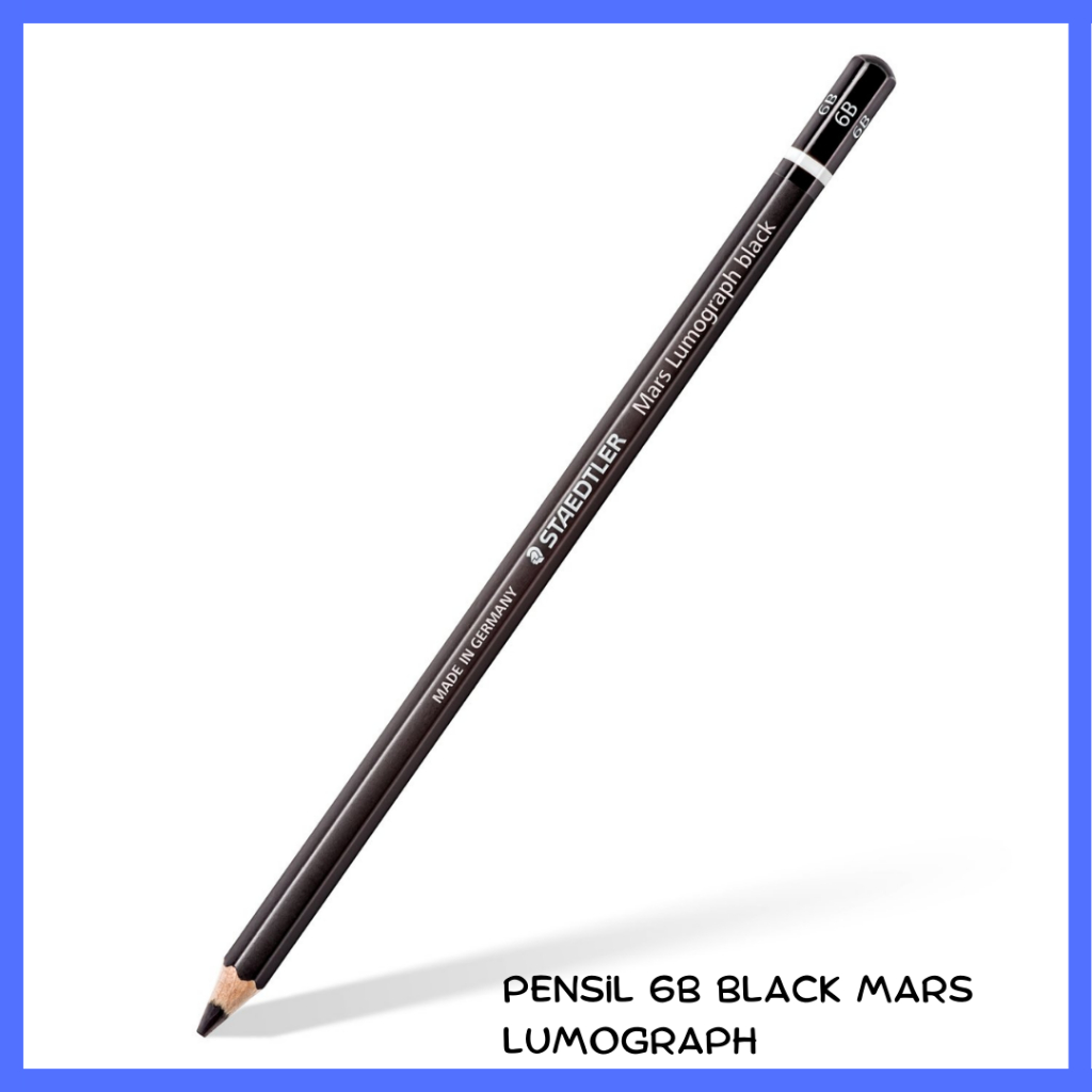 Jual Pensil 6B Staedtler Black Mars Lumograph Pencil 100B-6B Hitam sketsa gambar drawing school ...