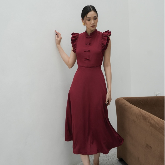Jual [Tavia] Hua Dress / Midi Dress Wanita / Dress Korea Casual ...