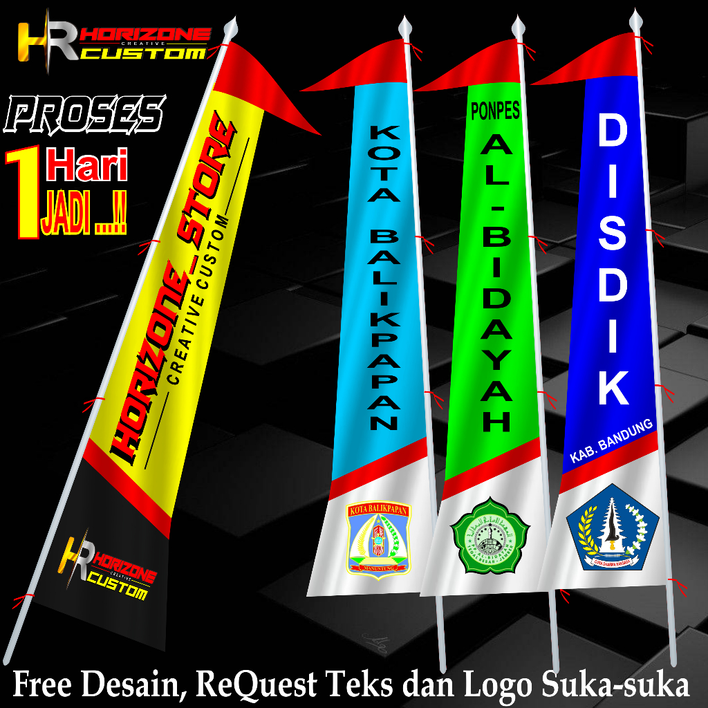 Jual UMBUL-UMBUL CUSTOM TEKS DAN LOGO | Shopee Indonesia