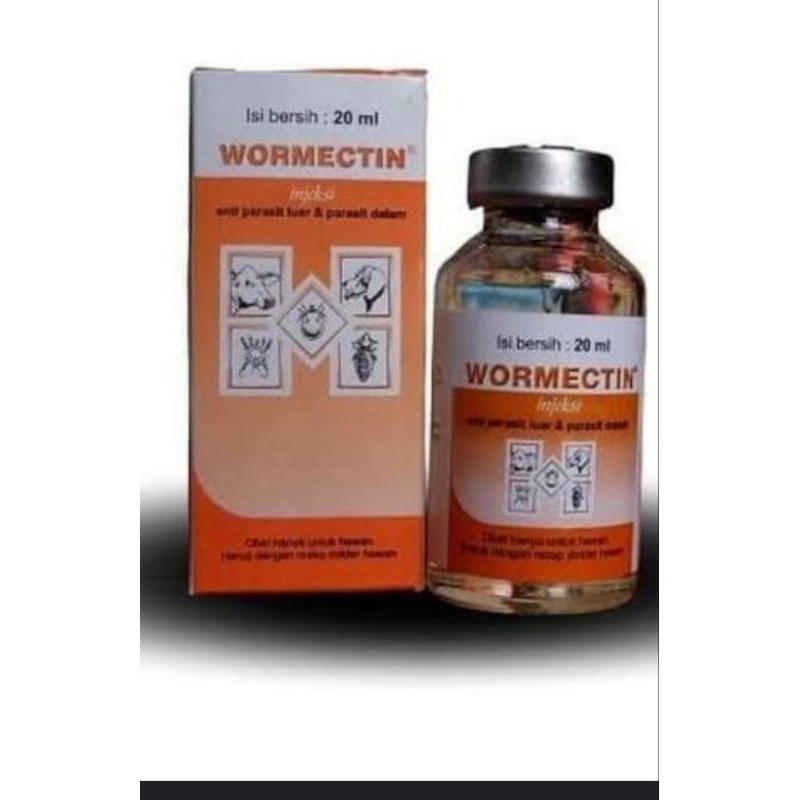 Jual WORMECTIN injek 20ml ( obat kutu,cacing,tungau,caplak dan parasit ...