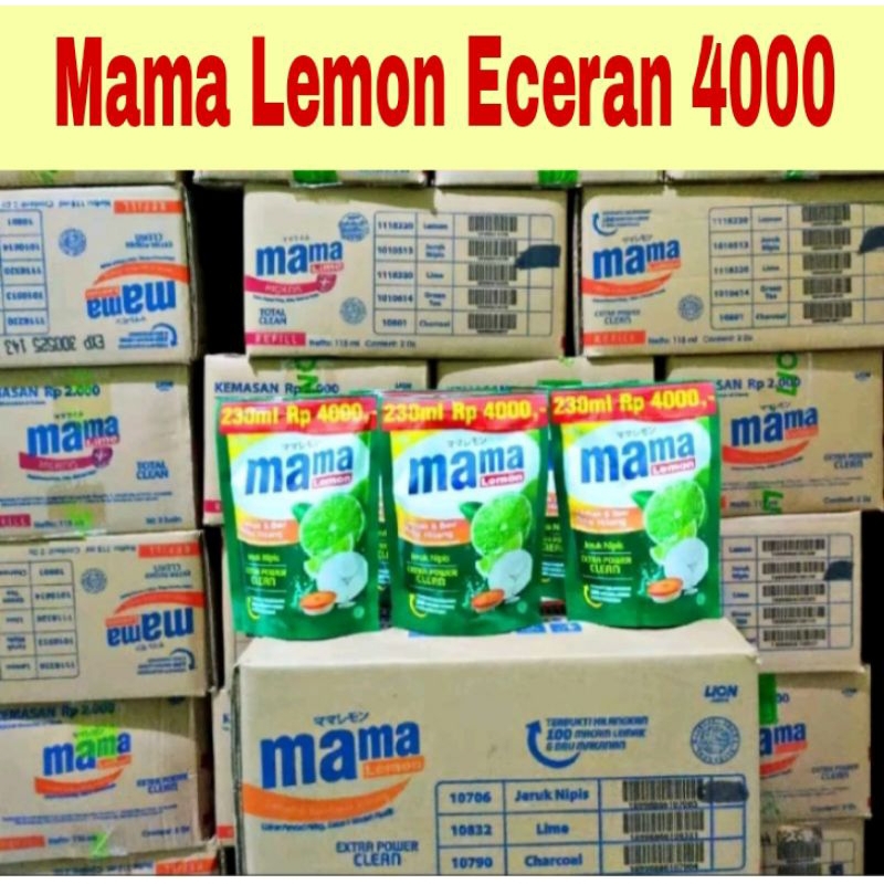 Jual Mama Lemon Eceran 4000 230ml 1 Dus isi 24 Pcs | Shopee Indonesia