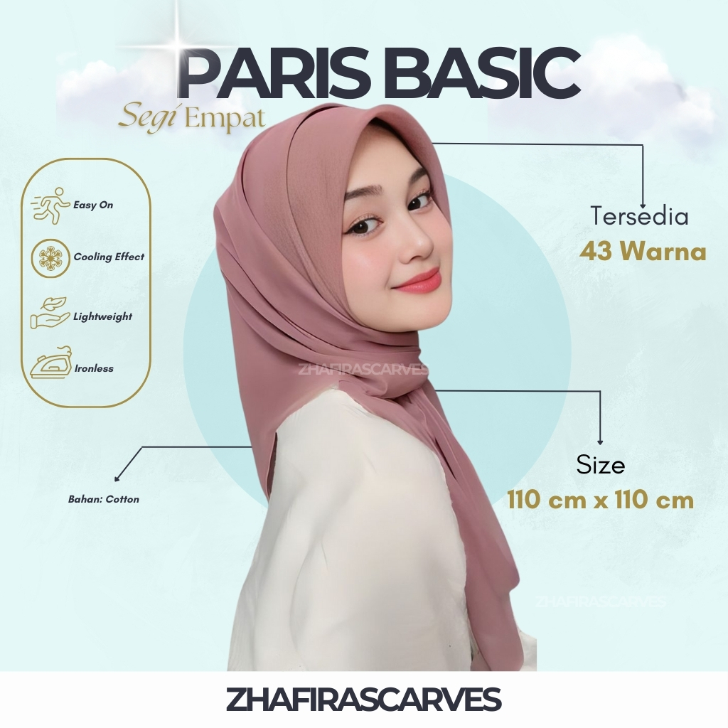 Jual (COD)HIJAB PARIS JADUL ANTI LETOY/JILBAB PARIS JADUL PREMIUM/HIJAB SEGI EMPAT/HIJAB BEST ...
