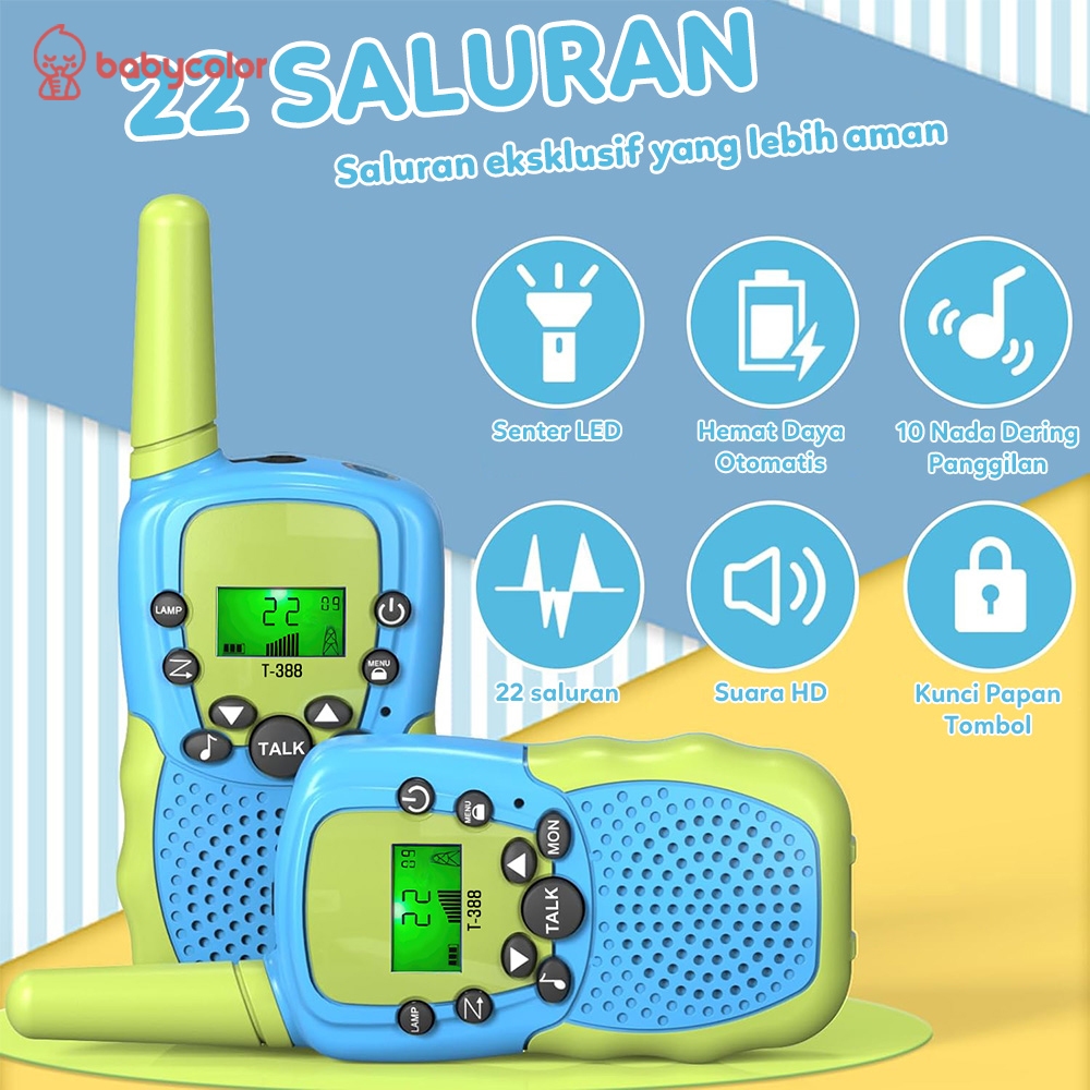 Jual BABYCOLOR 22 Channel HT Handy Talky Walkie Talkie Mainan Anak ...