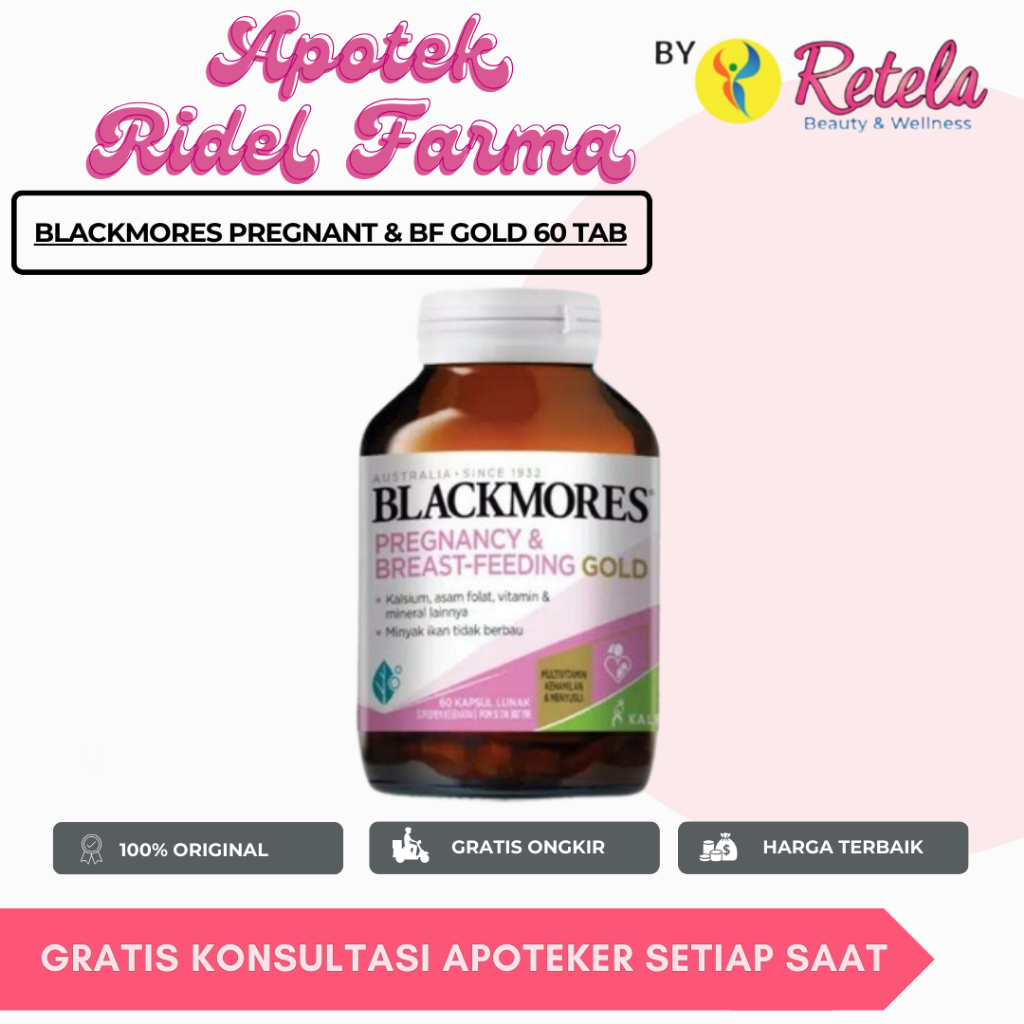 Jual BLACKMORES PREGNANT & BREASTFEEDING GOLD 1 BOTOL 60 TABLET ...