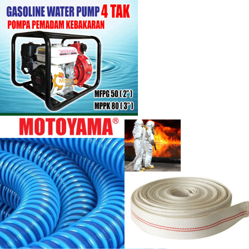 Jual MESIN POMPA PEMADAM POMPA AIR TEKANAN TINGGI 3" MOTOYAMA MPPK 80 (LENGKAP SELANG HISAP DAN ...