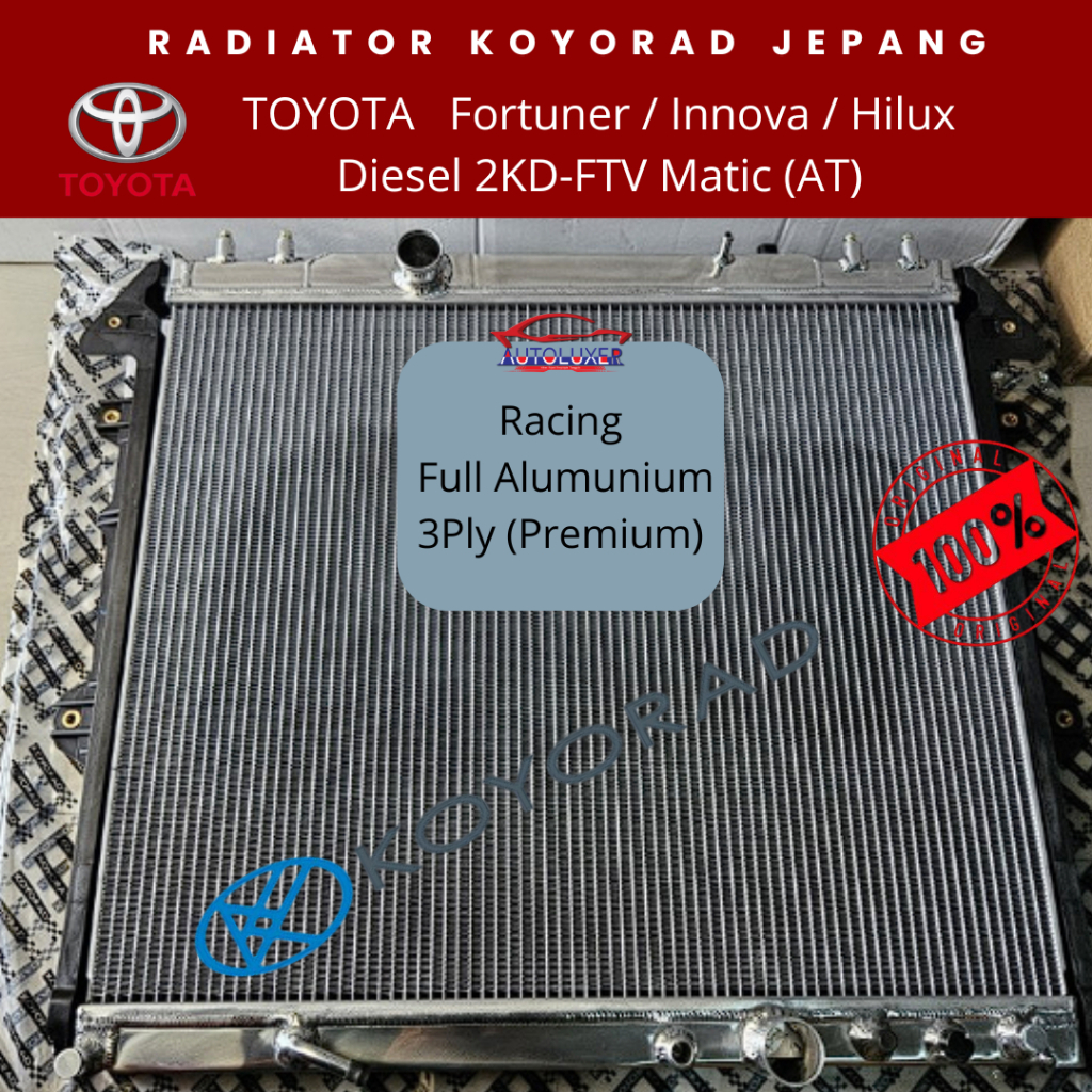 Jual Radiator Koyorad Racing Full Alloy 3 Ply - Fortuner/Innova/Hilux ...