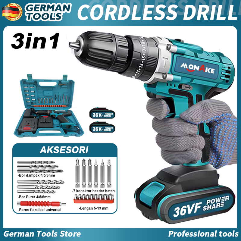 Jual German tools Mesin Bor Listrik Tanpa Kabel Impact Drill 12S/12V ...