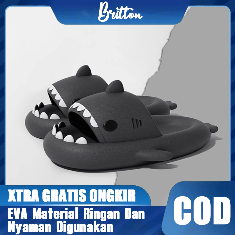 Jual Sendal hiu dewasa wanita couple shark empuk unisex murah karet EVA ...