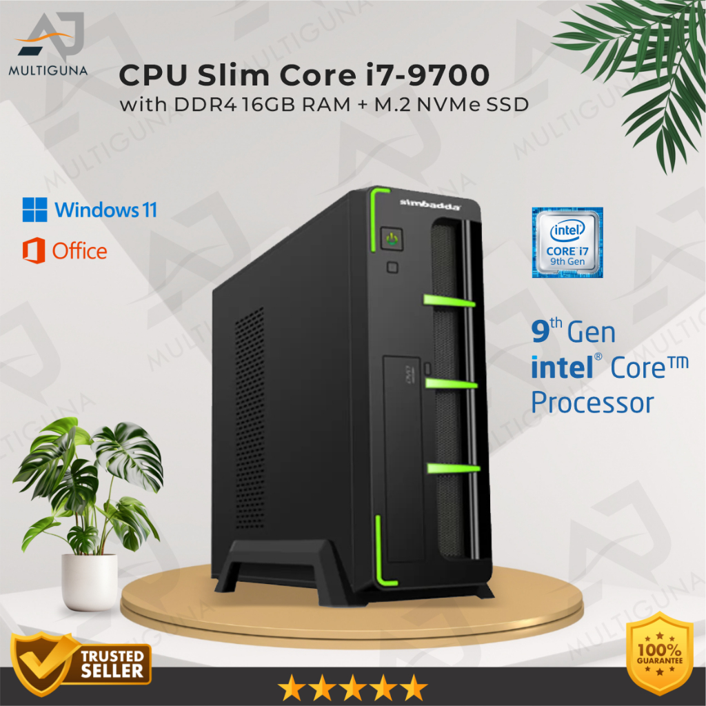 Jual CPU PC Slim Intel Core i7-9700 Gen-9 RAM 16GB SSD Rakitan Office | Shopee Indonesia