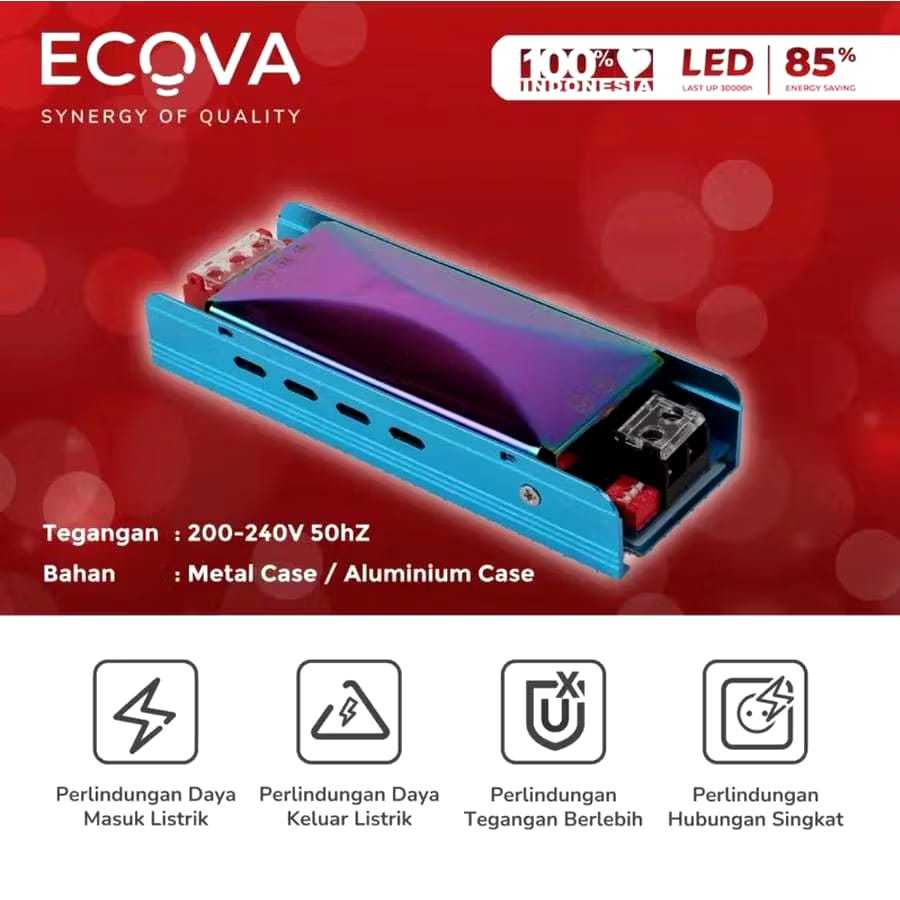 Jual ECOVA - Power Supply LED Strip 12v Travo Lampu LED Strip 12 Volt ...