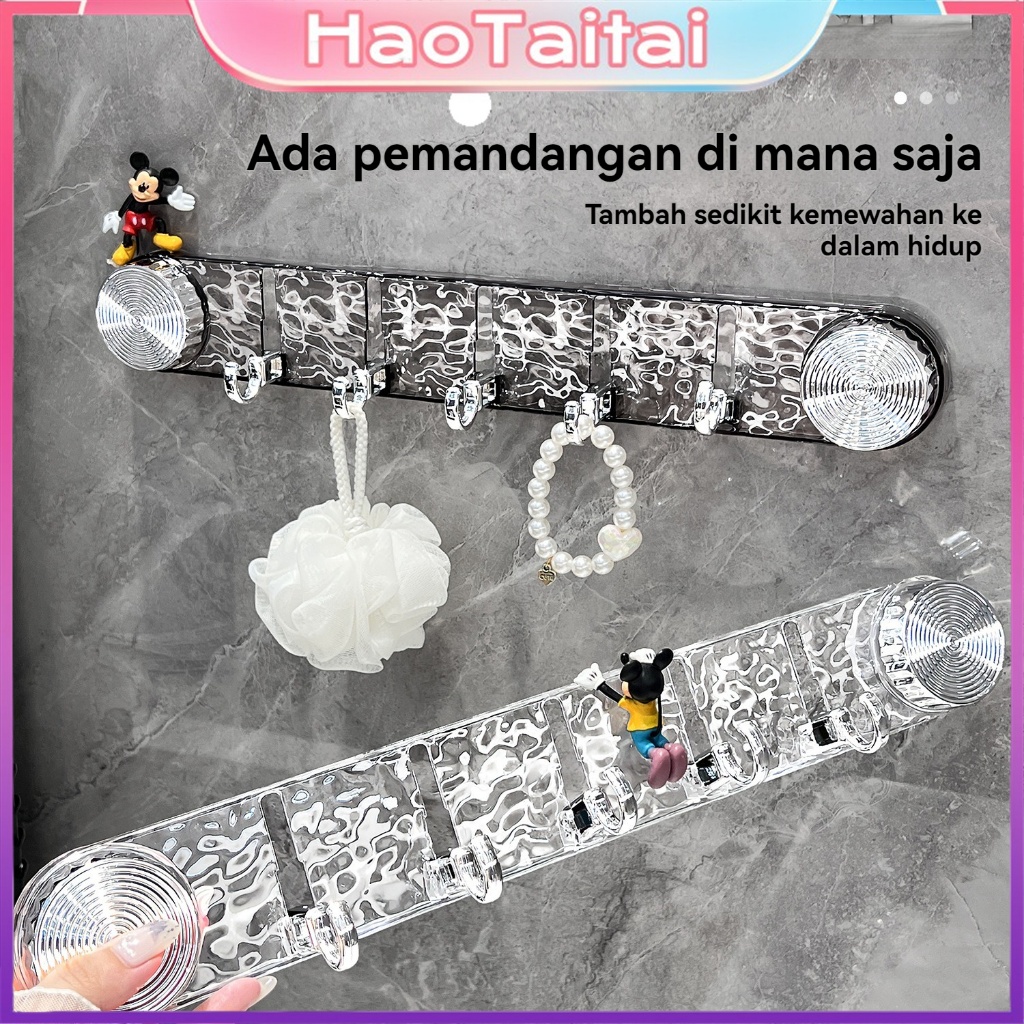 Jual Gantungan Tempel Dinding Baju 6 Kait Bisa Digeser Desain Elegen ...