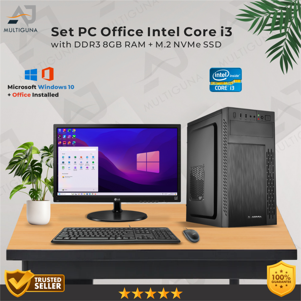 Jual Set PC Komputer Intel Core i3 RAM 8GB SSD Rakitan Office | Shopee Indonesia