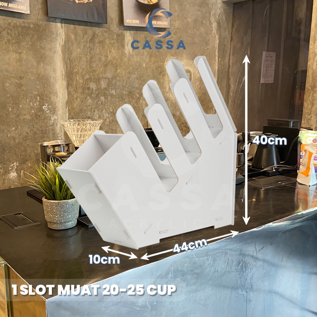 Jual Rak Cup Holder Dispenser Organizer Paper Cup 3 + 1 Straw 2mm 3mm ...