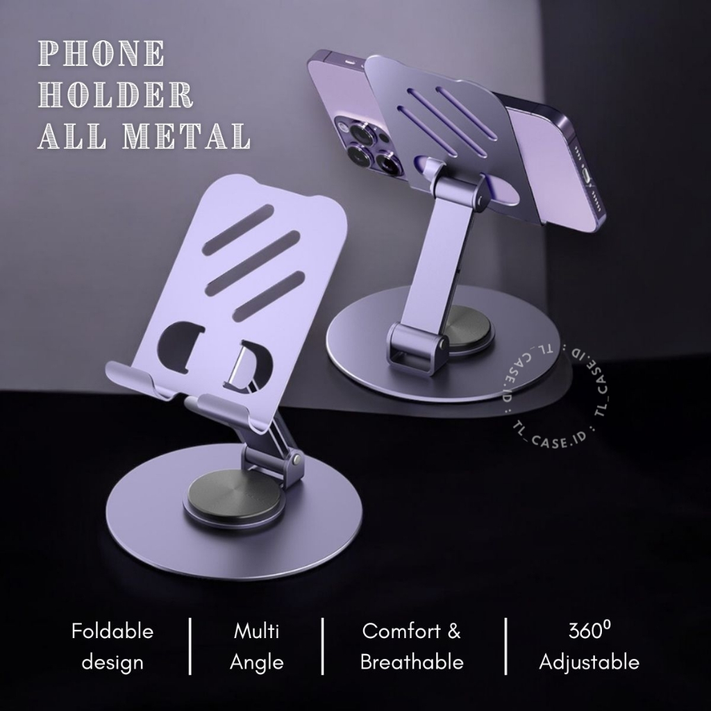 Jual Holder Hp Full Metal 360 Derajat Rotasi Folding Phone Stand ...