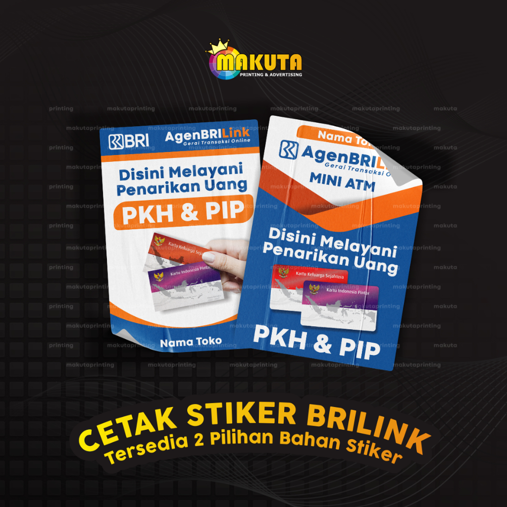 Jual Stiker Agen BRILINK Tulisan Melayani Terima Pencairan PKH PIP ...