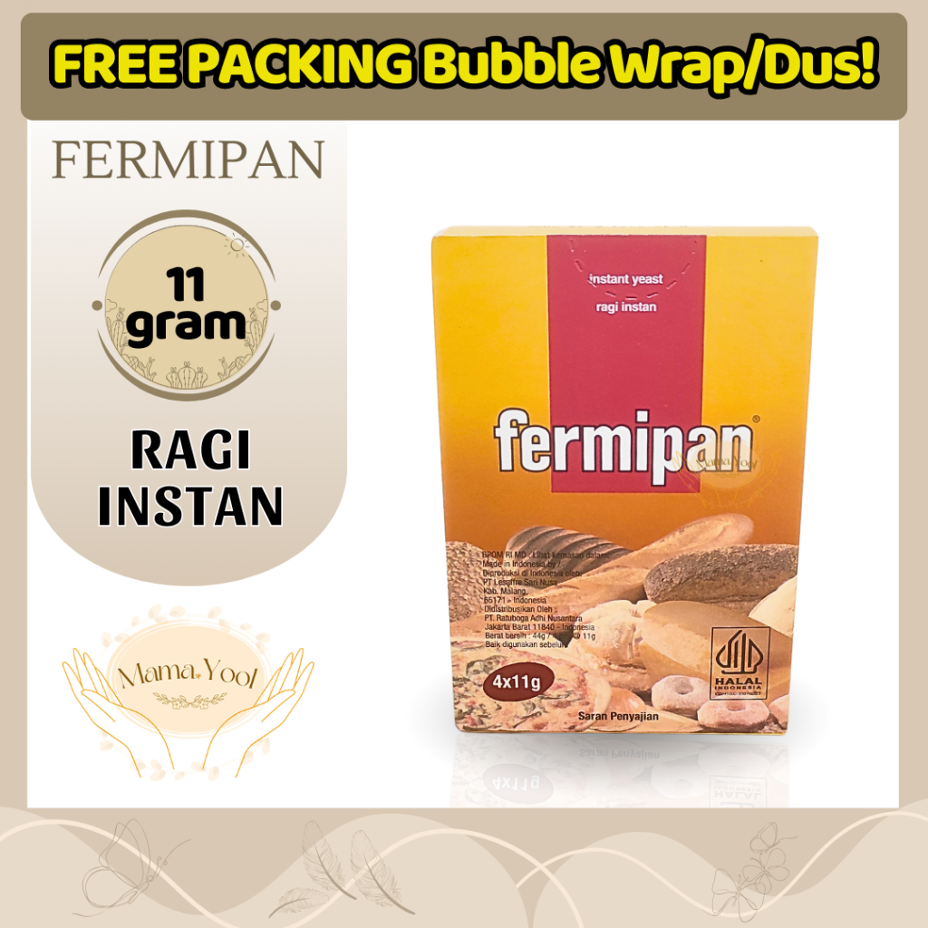 Jual Fermipan ASLI Ragi Instant 11 gr Kemasan Sachet / Pengembang Roti ...