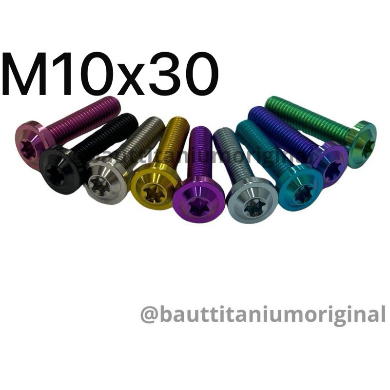 Jual Baut Titanium M10x30 drat 14 x 30 Big Head | Shopee Indonesia
