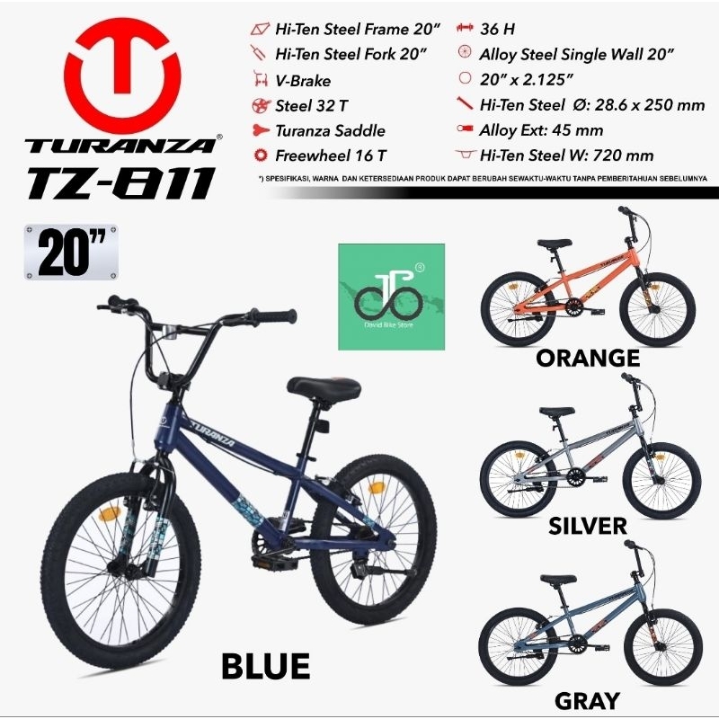Jual Sepeda Bmx 20" Turanza TZ 811 TERBARU (TZ811) | Shopee Indonesia