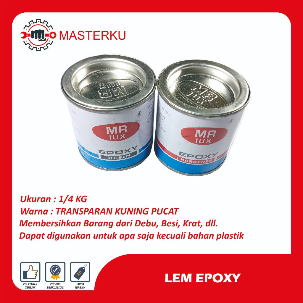 Jual Lem EPOXY Resin Hardener MR LUX kaleng / Resin+Hardener Serbaguna ...