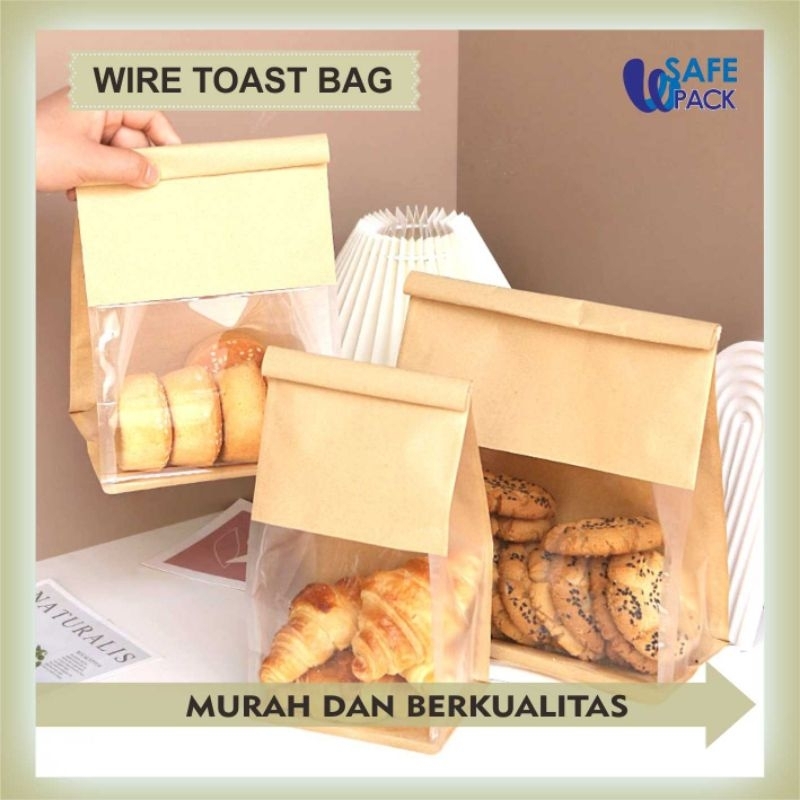 Jual kemasan kantong roti tawar kraft coklat packaging plastik bening ...