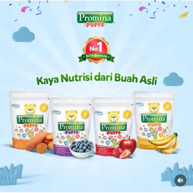 Jual OOBABYPKU Promina puffs 8m+ | Snack cemilan anak bayi OBABYPKU ...