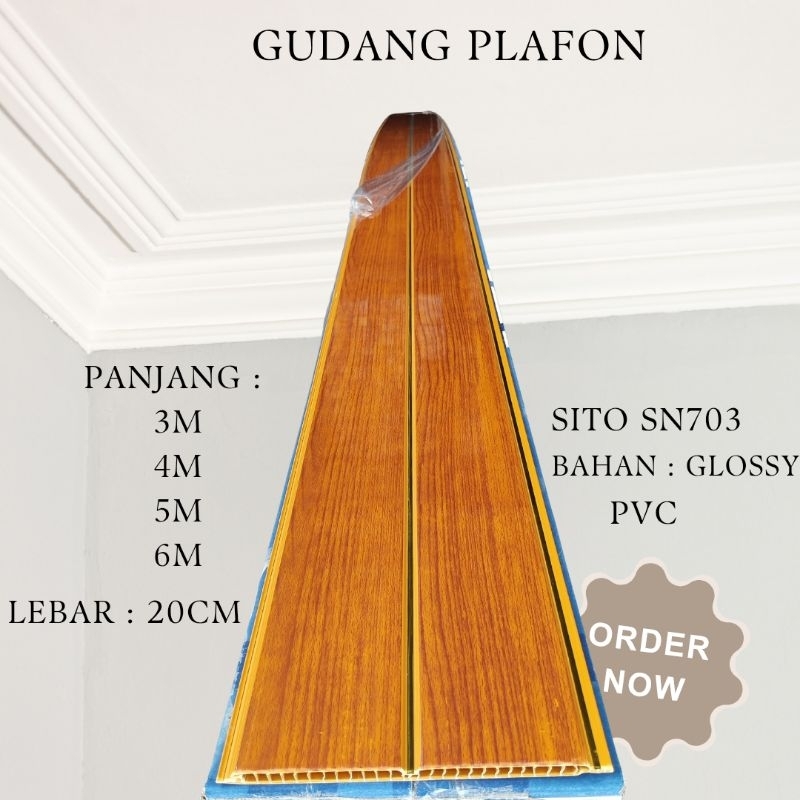 Jual Plafon PVC Bahan Glossy Coklat Tua Nat Gold SN703 | Shopee Indonesia