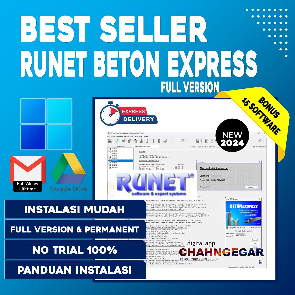 Jual RUNET software BETONexpress 2023 v24 Software Beton Express Sipil untuk merancang ...