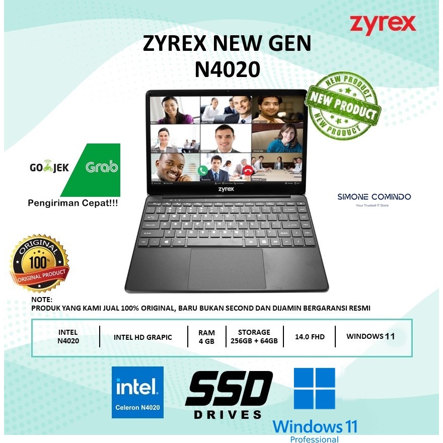 Jual LAPTOP ZYREX SKY 232 NEW GENERATION N4020 RAM 4GB 256GB SSD+64GB WIN11 | Shopee Indonesia