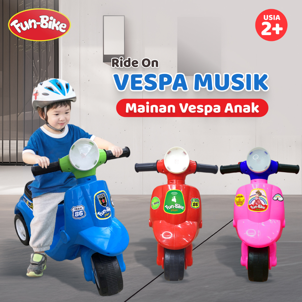 Jual FUNBIKE VESPA MUSIK Vespa Duduk Sepeda Balance Bike Anak Lucu ...