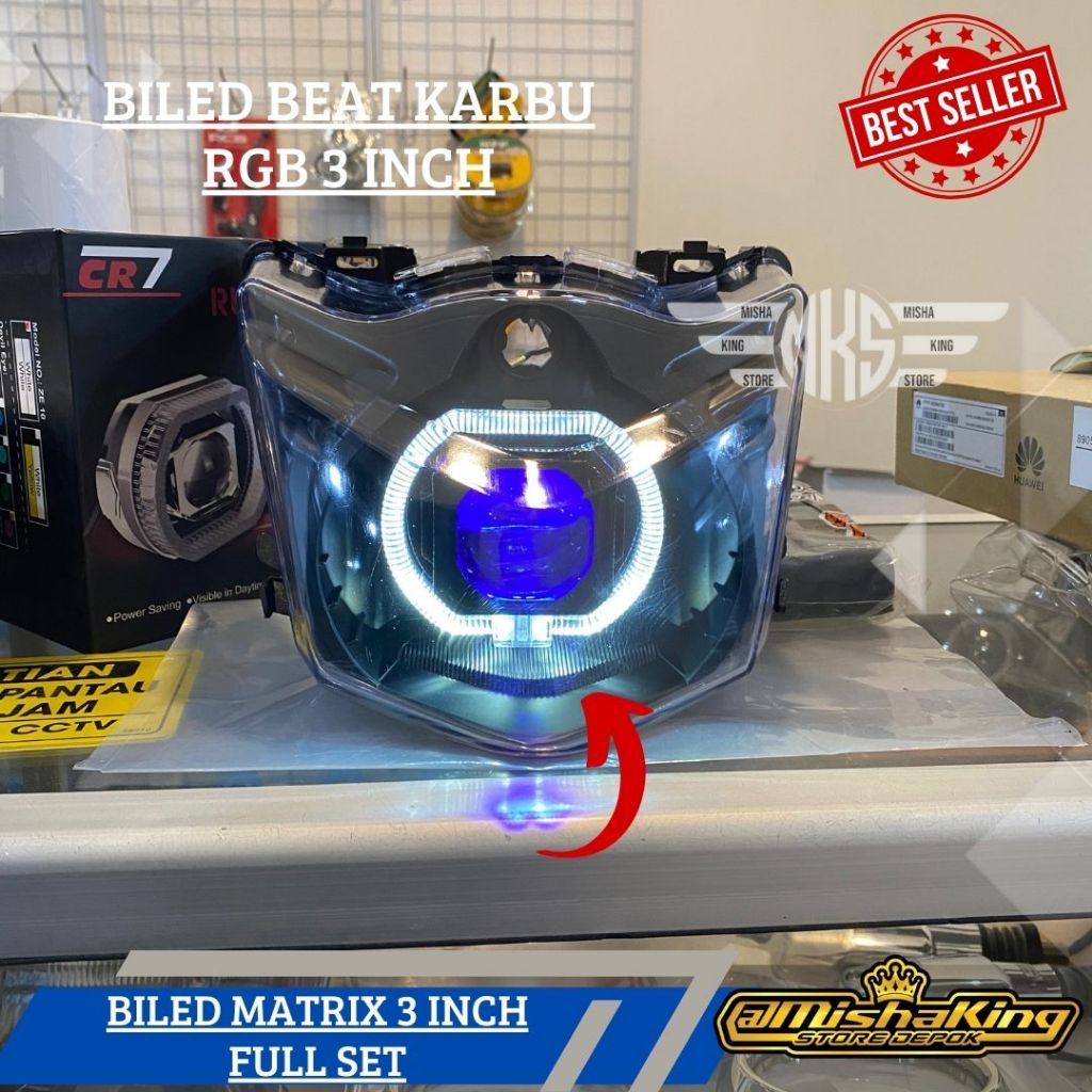 Jual LAMPU BILED BEAT KARBU MATRIX 3 INCH RGB FULL SET TINGGAL PASANG ...