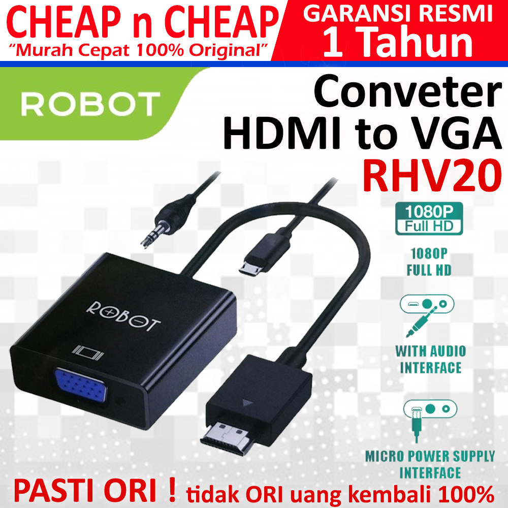 Jual Robot Converter HDMI to VGA Audio | Shopee Indonesia