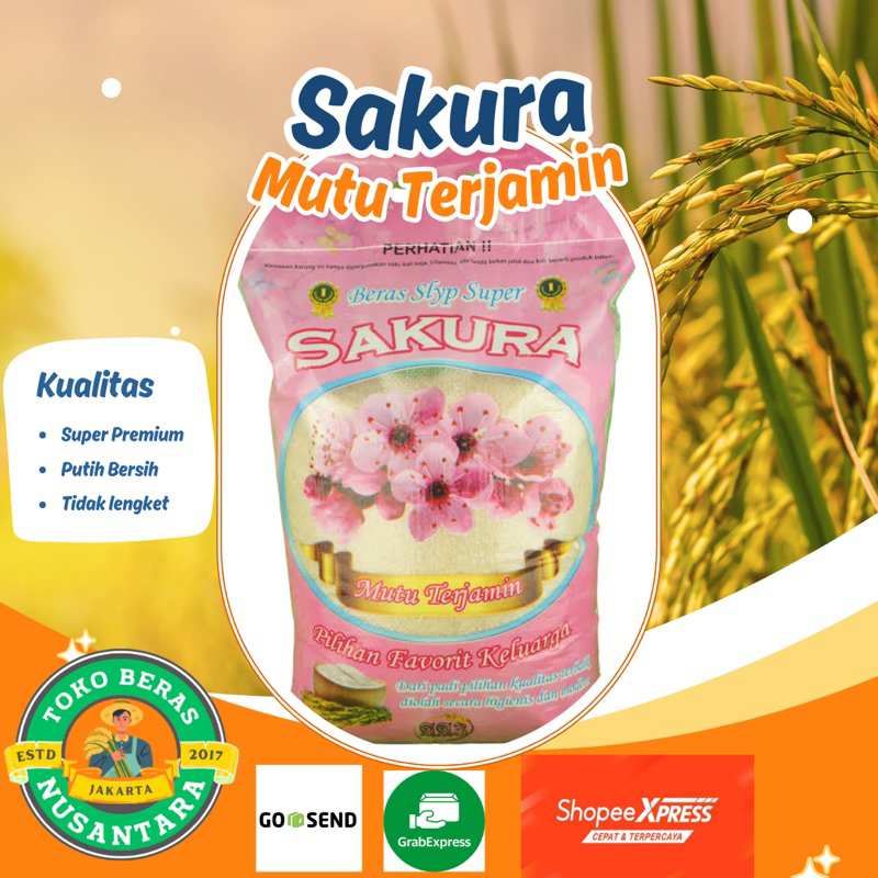 Jual Beras Sakura – Pilihan Mutu Terbaik Berat 5 liter/5kg/10kg/20kg ...