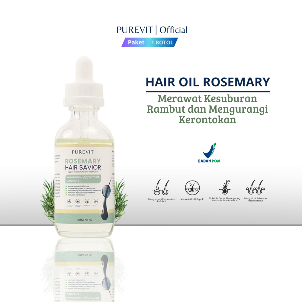Jual PUREVIT Rosemary Hair Growth Oil - Minyak Penumbuh Rambut Rosemary ...