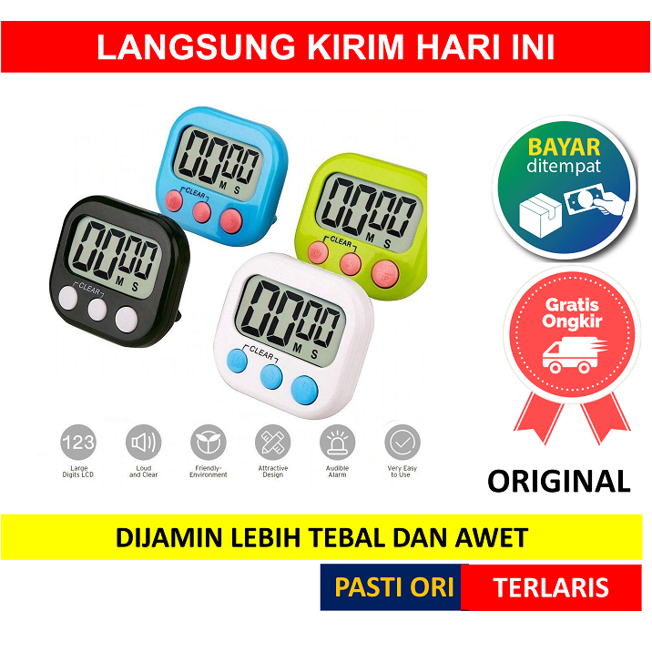 Jual DIGITAL TIMER KITCHEN Jam Alarm Masak Stopwatch Alat Dapur Clock ...