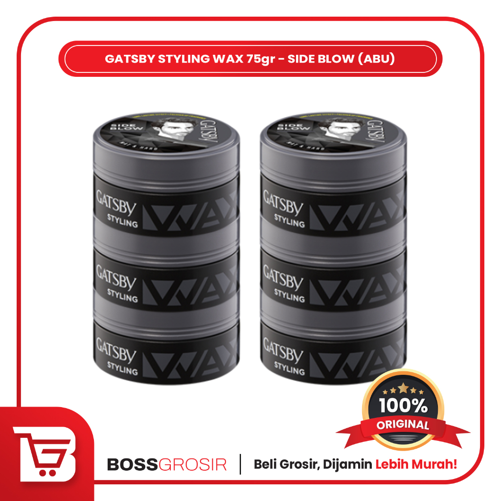 Jual BOSSGROSIR Gatsby Styling Wax Abu Mat & Hard 75gr isi 6pcs ...