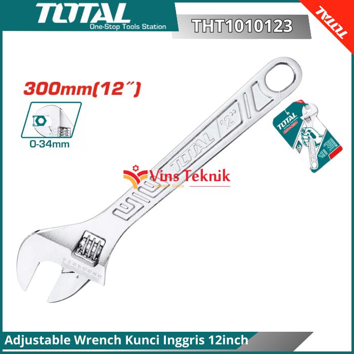 Jual TOTAL THT1010123 Adjustable Wrench Kunci Inggris 12inch | Shopee ...