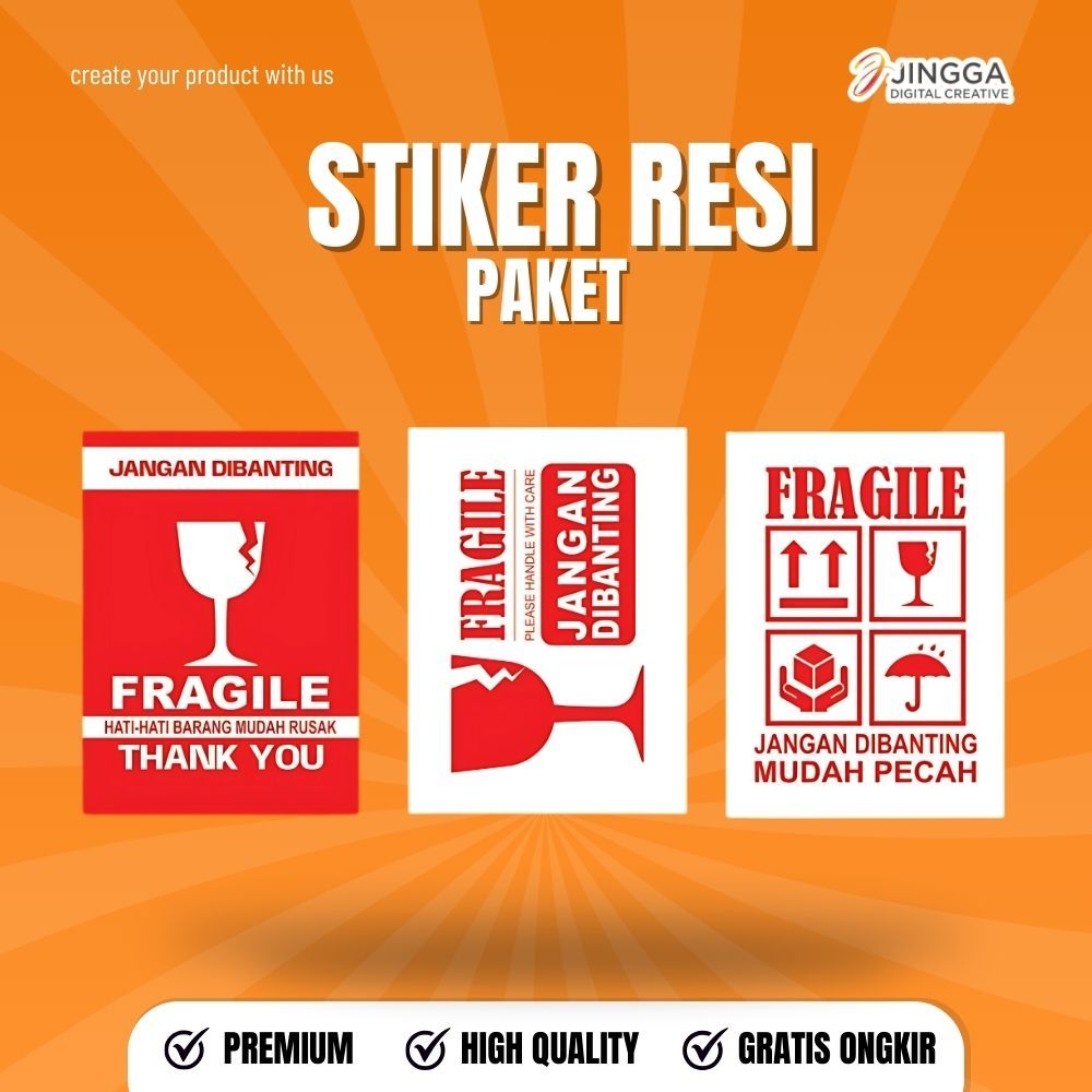 Jual [1 PACK ISI 25 PCS] Stiker Fragile | Stiker Paket | Label Fragile ...