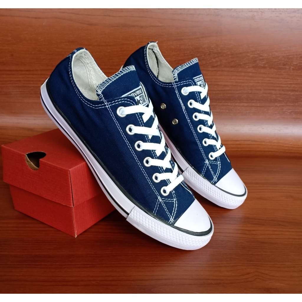 Jual SEPATU SNEAKERS PRIA WANITA CONVERSE CASUAL SIZE 36-43- BIRU NAVY ...