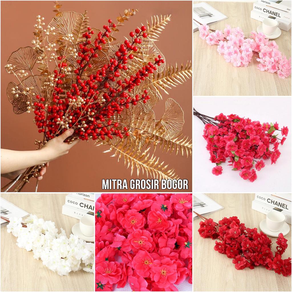 Jual Bunga Plastik Meihwa Sakura Imlek Cherry Blossom Dekorasi Pajangan ...