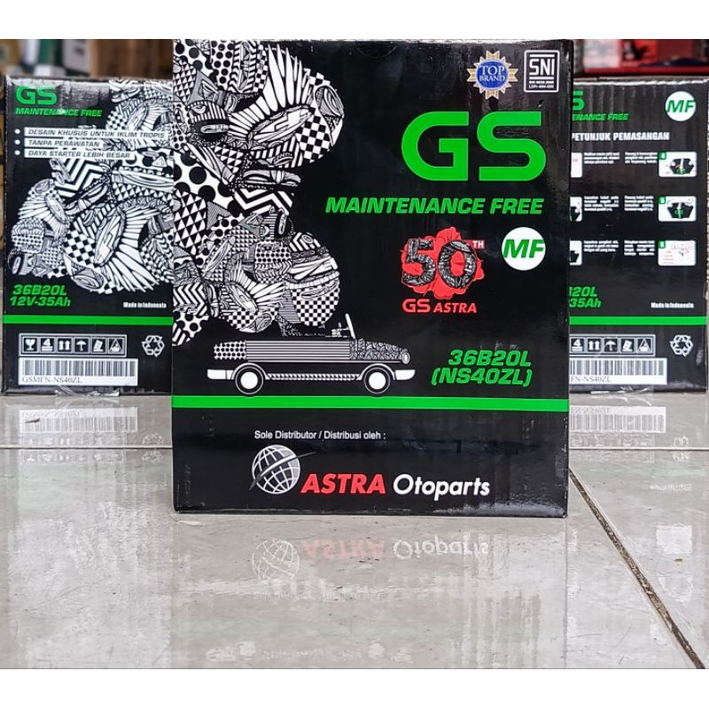 Jual Aki / Accu Mobil Agya, Ayla, Calya, Sigra, Brio GS Astra MF NS40ZL Aki Kering | Shopee ...